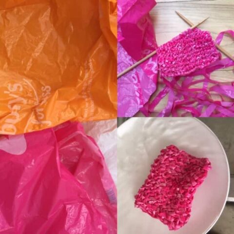 How to Upcycle Plastic Carrier Bags into a Dish Scrubber - Upcycle My Stuff