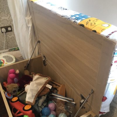 How to make a DIY Toy Box Seat Cushion - Upcycle My Stuff