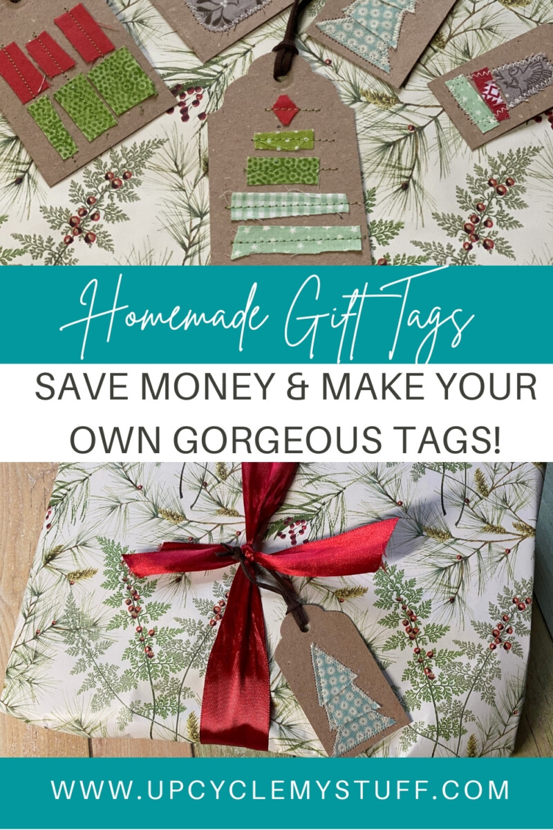 DIY Christmas Gift Tags from Cardboard & Scrap Fabric