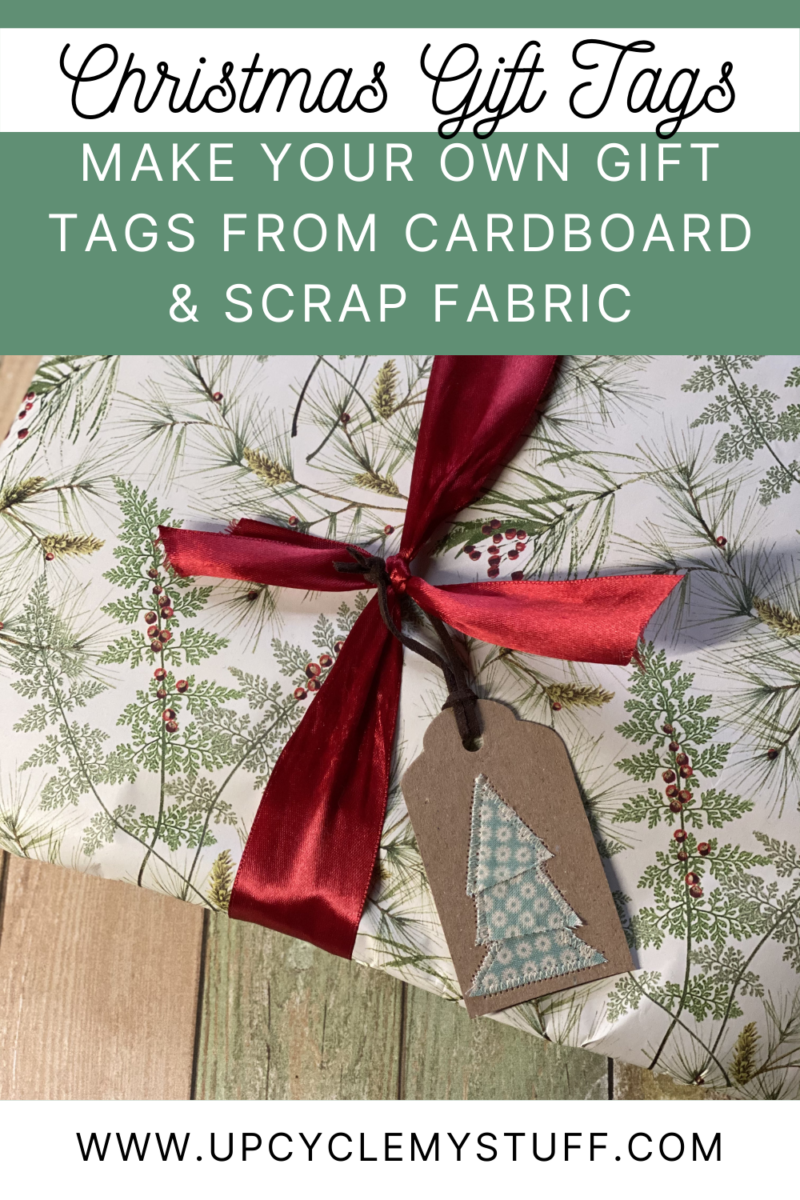 DIY Christmas Gift Tags from Cardboard & Scrap Fabric